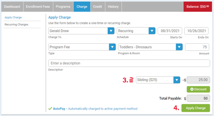 How to Create Recurring Charges